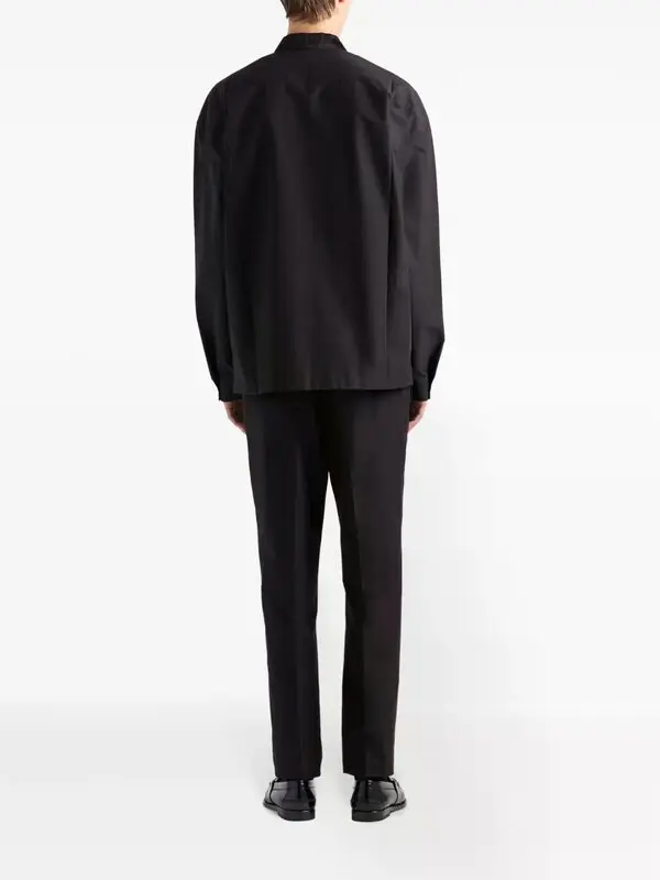 Prada Triangle Logo Cotton Trousers