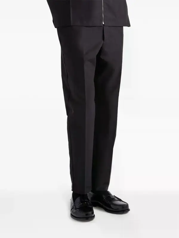 Prada Triangle Logo Cotton Trousers