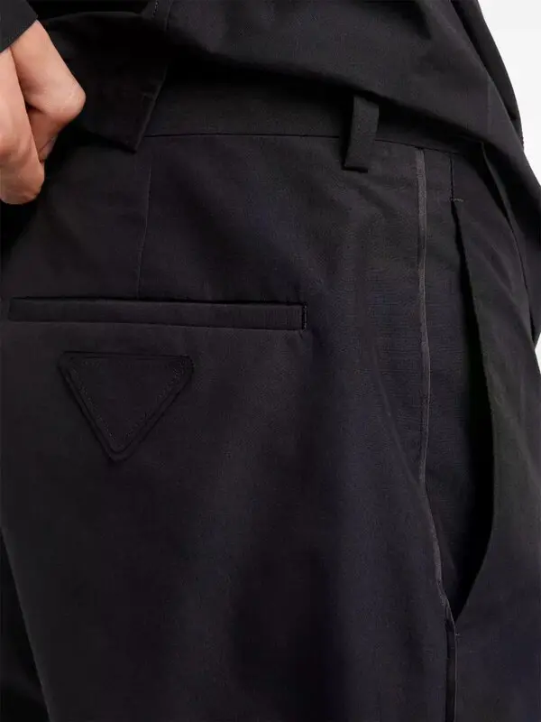 Prada Triangle Logo Cotton Trousers
