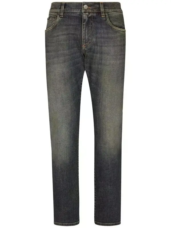 Dolce & Gabbana Logo-appliqué Slim-cut Jeans