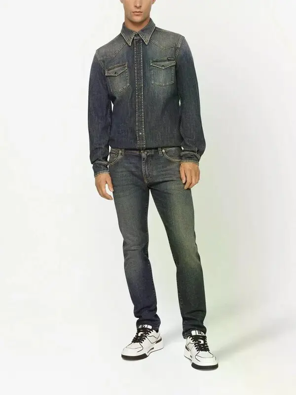 Dolce & Gabbana Logo-appliqué Slim-cut Jeans