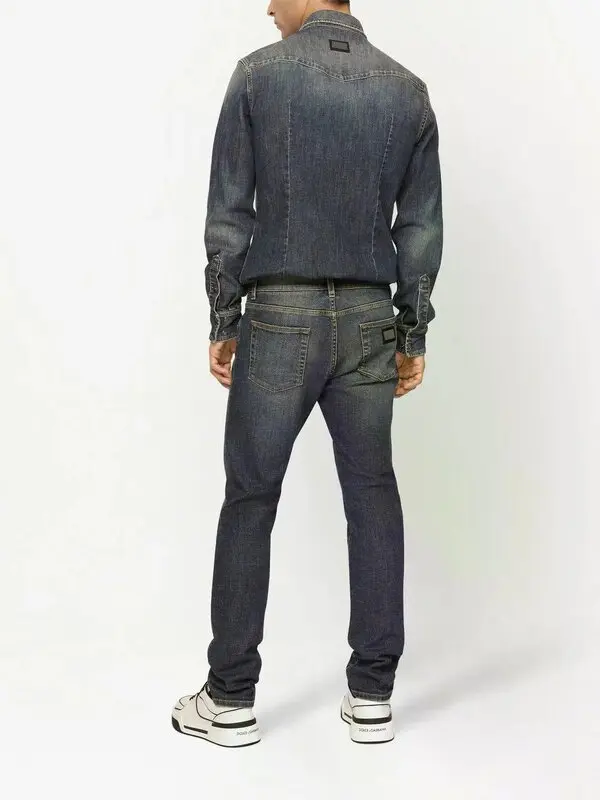 Dolce & Gabbana Logo-appliqué Slim-cut Jeans