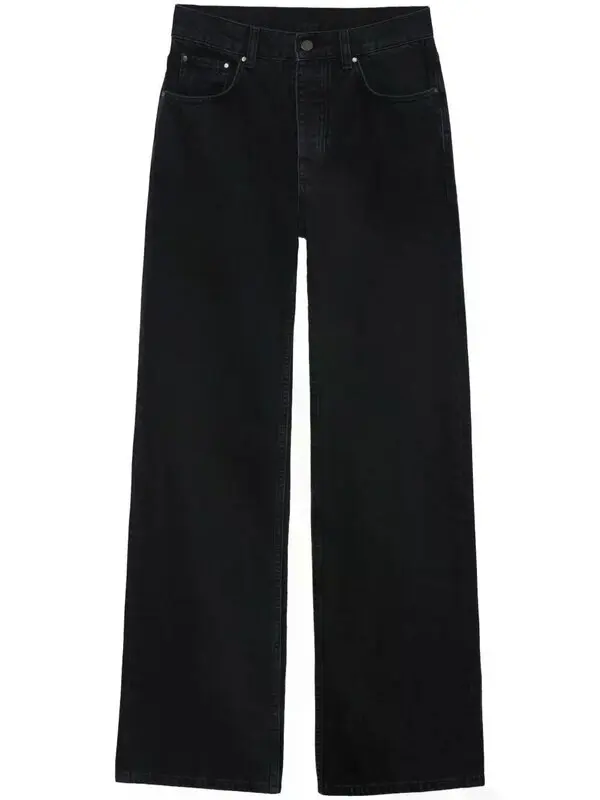 ANINE BING Hugh Logo-patch Wide-leg Jeans