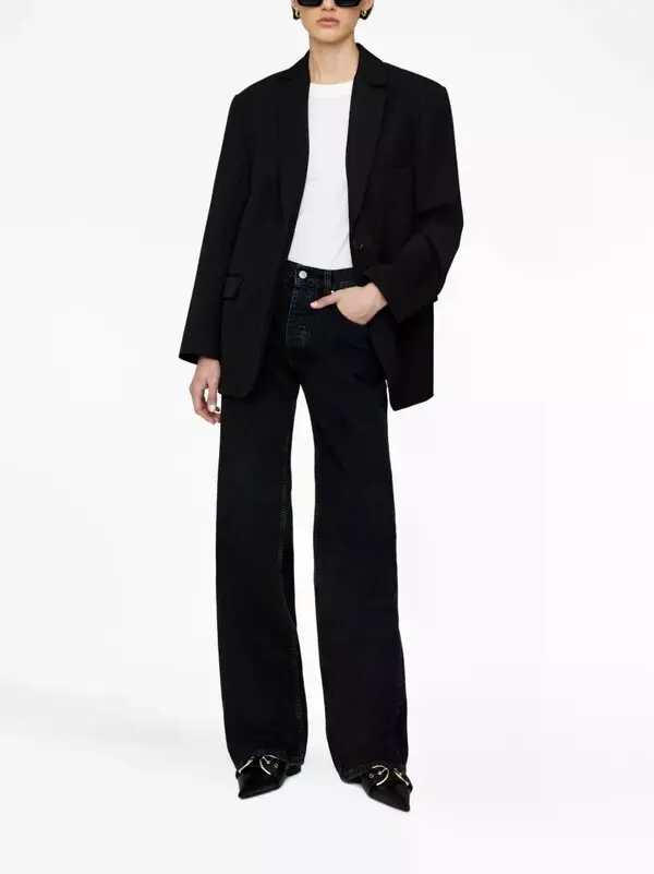 ANINE BING Hugh Logo-patch Wide-leg Jeans
