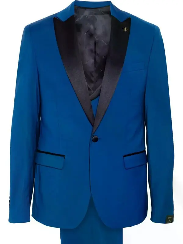 MANUEL RITZ Satin-trim Suit - Blue