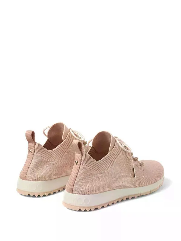 JIMMY CHOO Veles Sequin Knit Sneakers With Crystal Embellishments