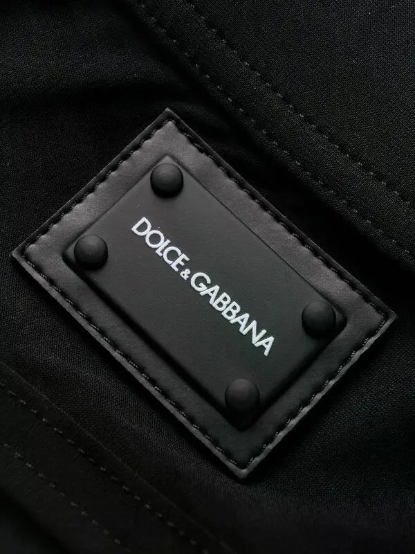 Dolce & Gabbana Logo-print Drawstring Swim Trunks - Black