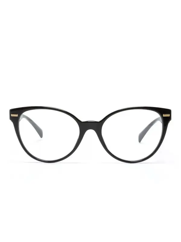 Versace Medusa Plaque Round-frame Glasses - Black