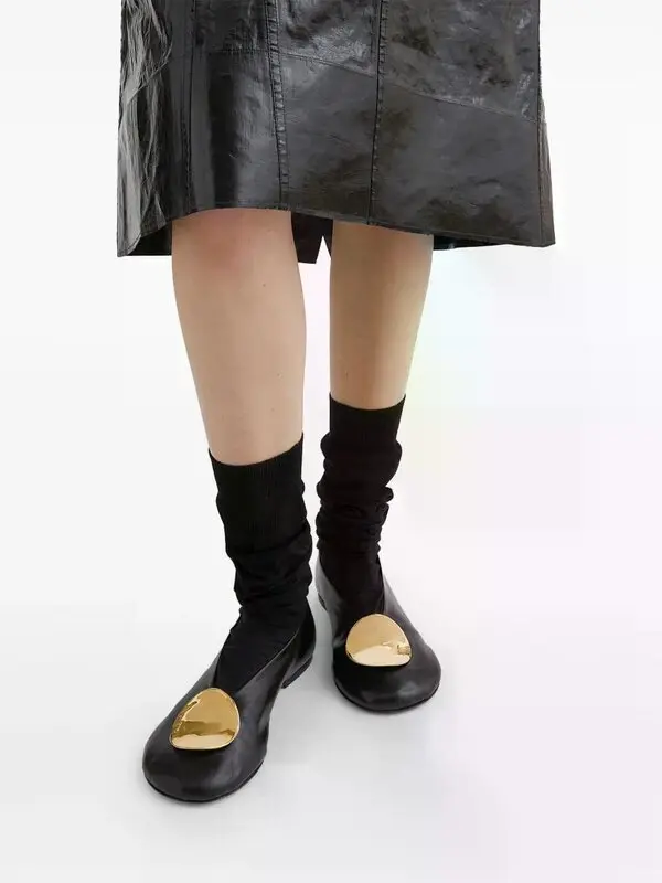 JIL SANDER Decorative-plaque Ballerina Shoes