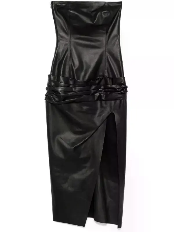Attico Leather Midi Dress