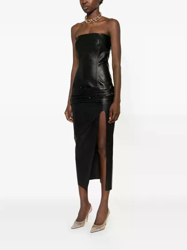 Attico Leather Midi Dress