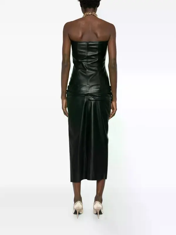Attico Leather Midi Dress