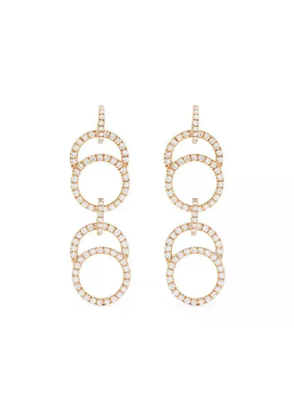 COURBET 18kt Recycled Rose Gold Celeste Laboratory-grown Diamond Pavé Set Double Hanging Earrings - Pink