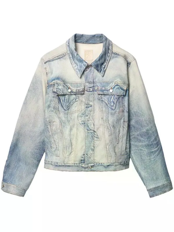Camper Swirl-print Denim Jacket - Blue