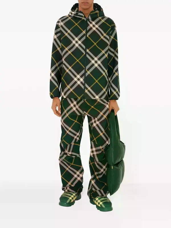 Burberry Check-pattern Zipped Hooded Jacket