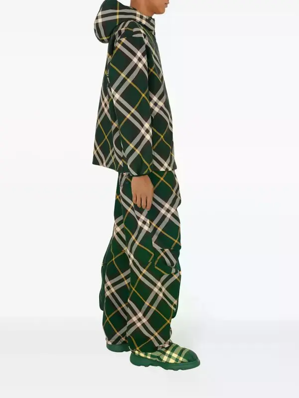 Burberry Check-pattern Zipped Hooded Jacket