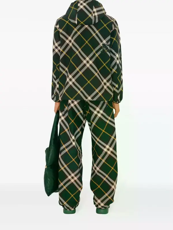 Burberry Check-pattern Zipped Hooded Jacket