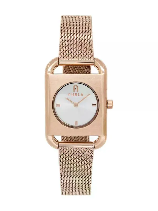 Furla Arco Square 42mm Rose Gold Stainless Steel Mesh Watch