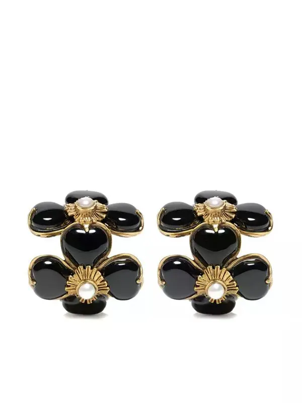 GOOSSENS Clover Floral-motif Clip-on Earrings - Gold
