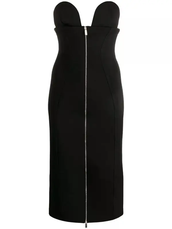 Off-White Strapless Midi Dress