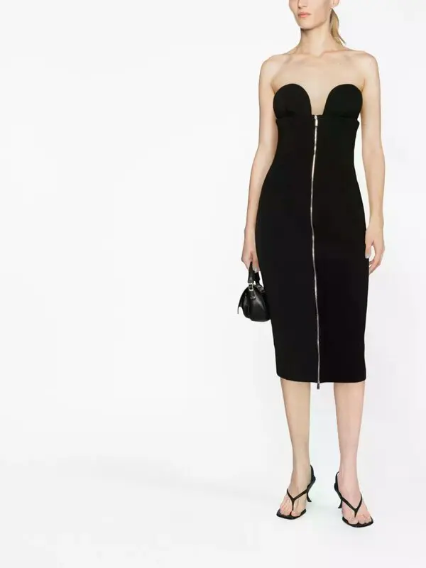 Off-White Strapless Midi Dress