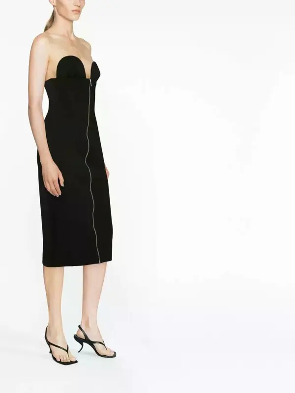 Off-White Strapless Midi Dress