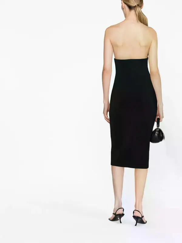 Off-White Strapless Midi Dress