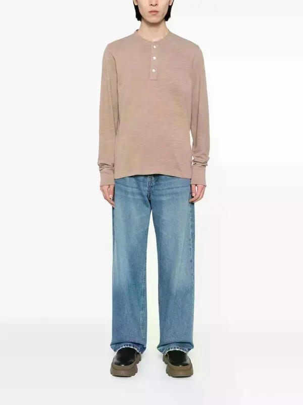 Rag & Bone Classic Flame Henley Polo Shirt - Neutrals