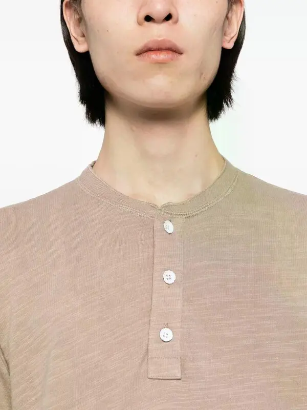 Rag & Bone Classic Flame Henley Polo Shirt - Neutrals