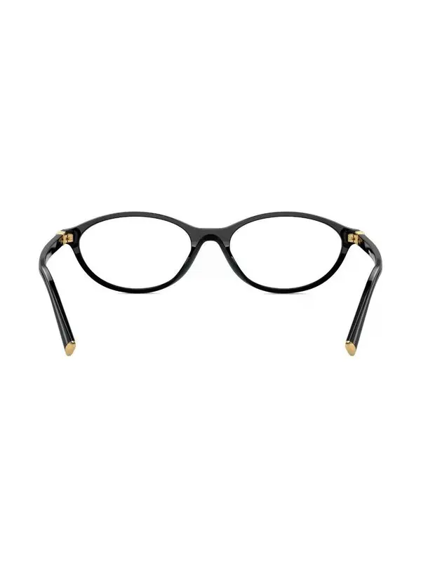 Miu Miu Oval-frame Glasses With Logo Plaque
