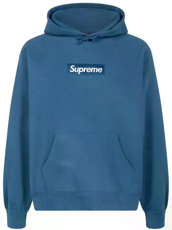 Supreme Box Logo Cotton Hoodie - Blue