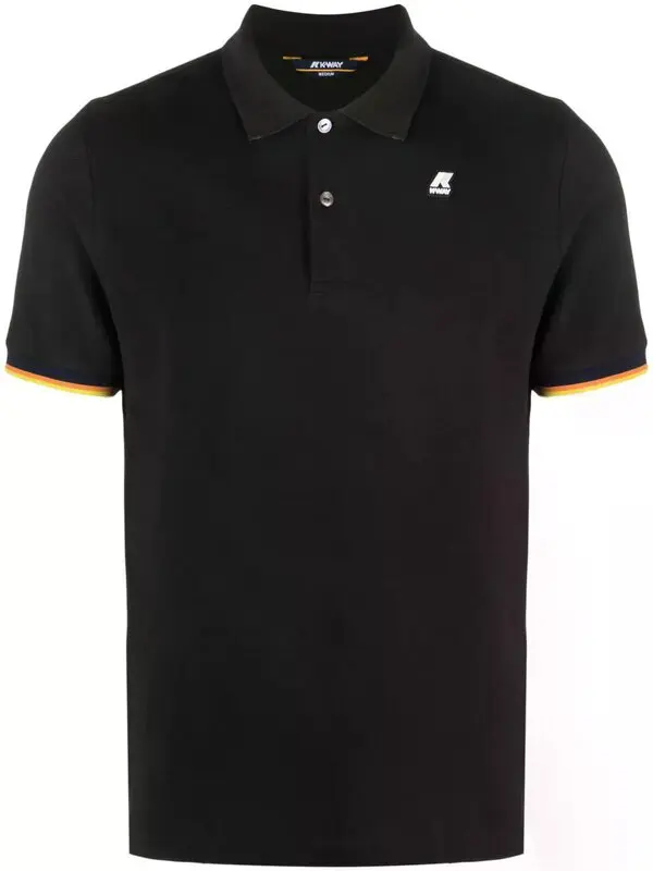 K-WAY Logo Patch Polo Shirt - Black