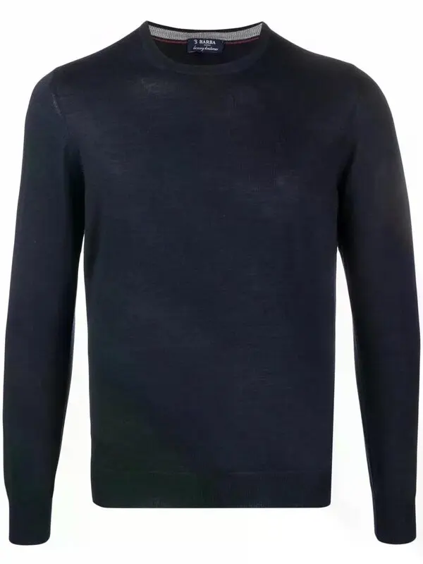BARBA NAPOLI Fine-knit Crew-neck Jumper - Blue