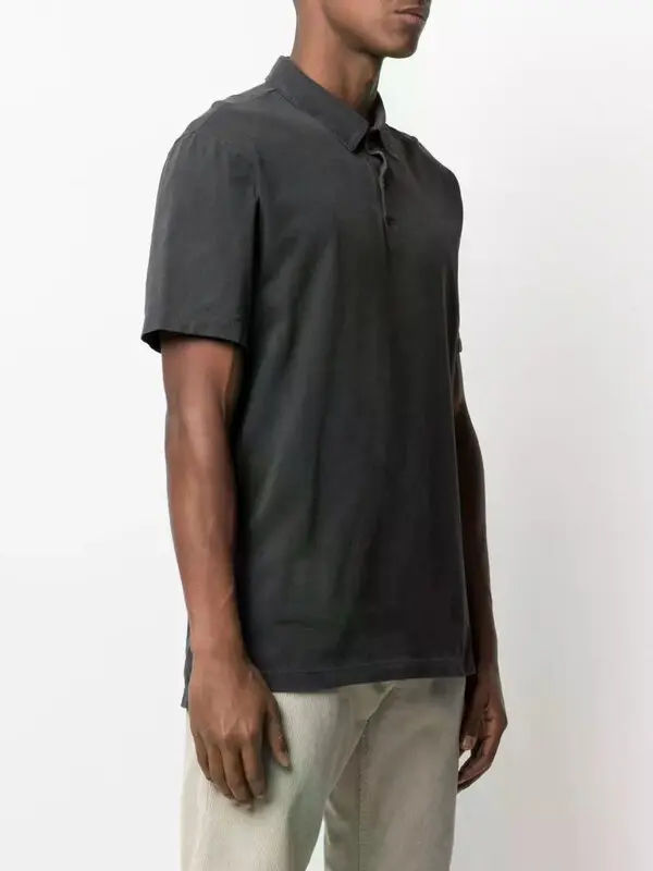 JAMES PERSE Sueded-jersey Polo Shirt - Grey