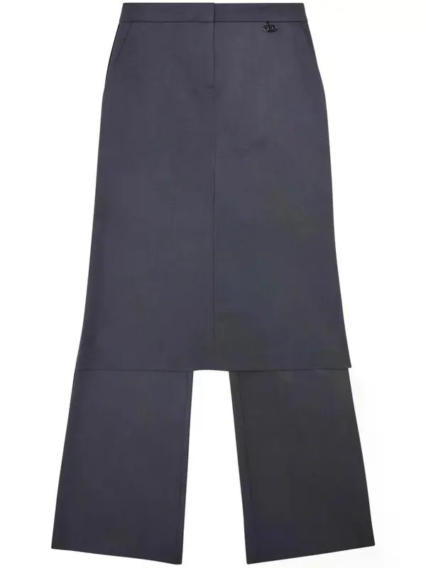 DIESEL® Layered Straight-leg Skirt Trousers - Grey