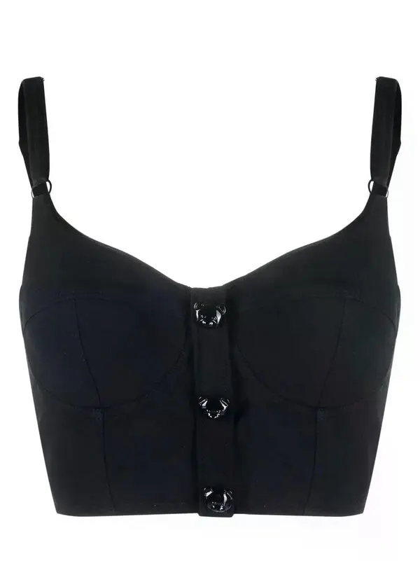Moschino Teddy Bear-button Bustier Top - Black