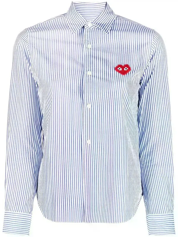 Play Comme Des Garcon Signature Heart-patch Shirt
