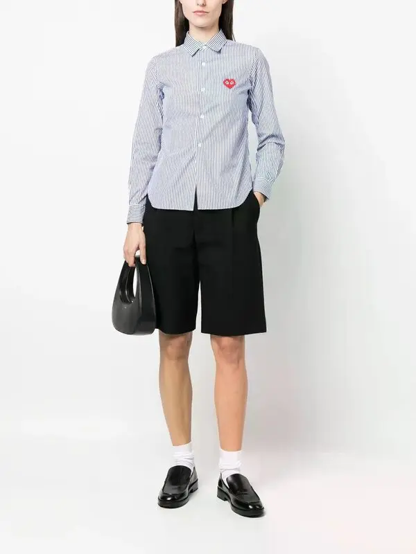Play Comme Des Garcon Signature Heart-patch Shirt