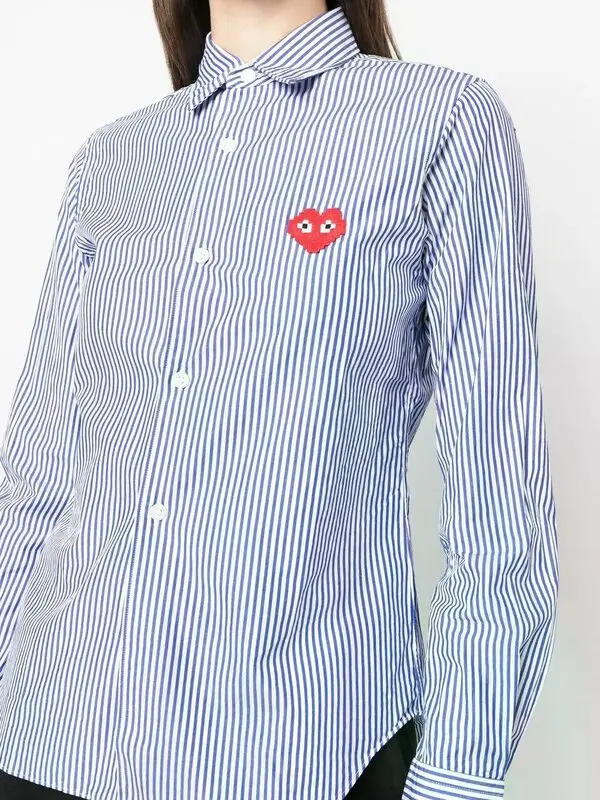 Play Comme Des Garcon Signature Heart-patch Shirt