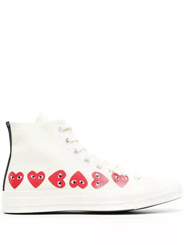CONVERSE X COMME DES GARONS PLAY Chuck 70 Hi Multi Hearts Sneakers