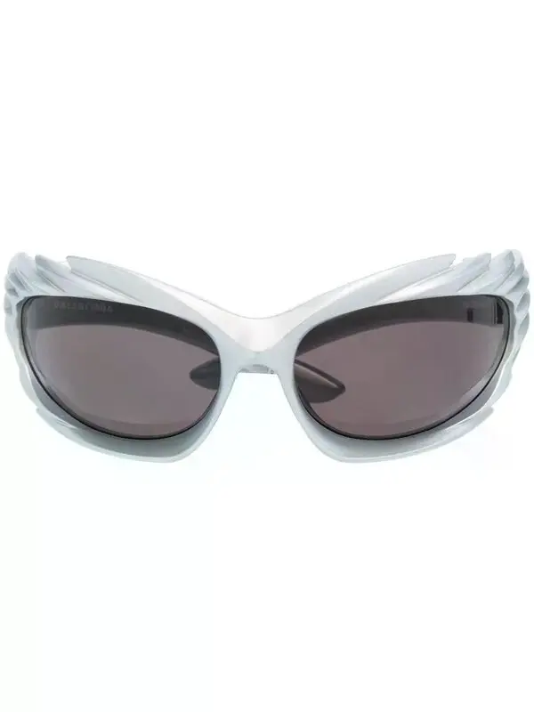 Balenciaga Rectangle-frame Sunglasses - Silver