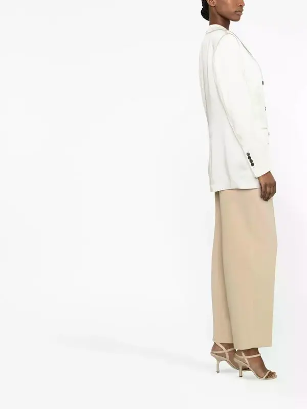 TOM FORD Fluid Double-breasted Satin Blazer - Neutrals