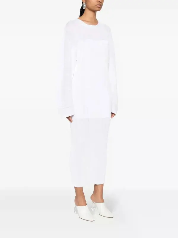 Stella McCartney Plissé Fine-knit Midi Dress