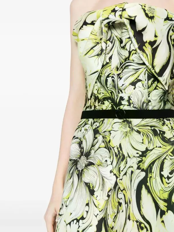 SAIID KOBEISY Floral-print Strapless Gown