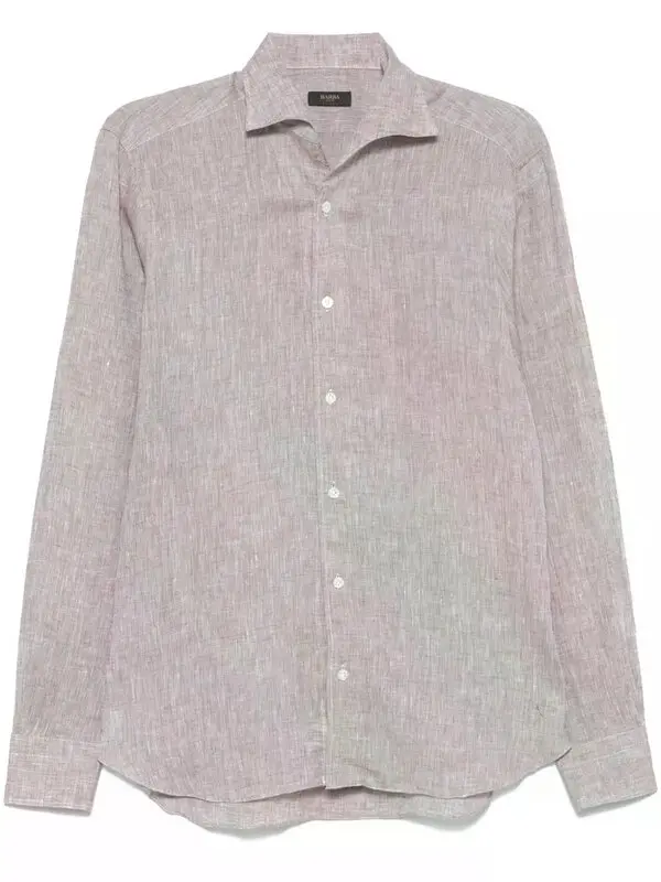 BARBA NAPOLI Linen Shirt - Brown