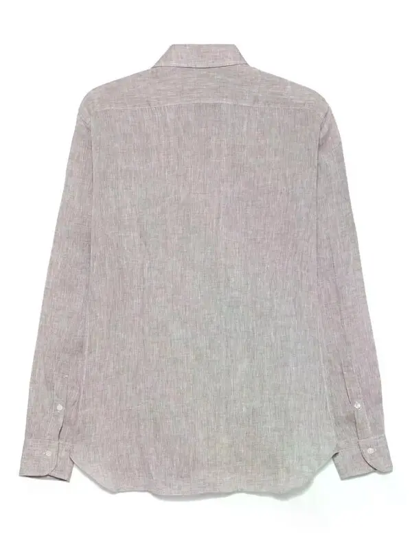 BARBA NAPOLI Linen Shirt - Brown
