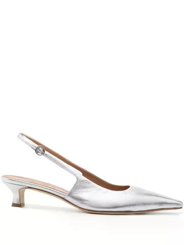 AeydĒ Catrina 35mm Metallic-leather Pumps - Grey