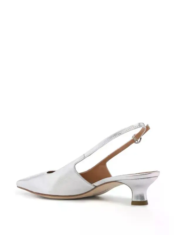AeydĒ Catrina 35mm Metallic-leather Pumps - Grey