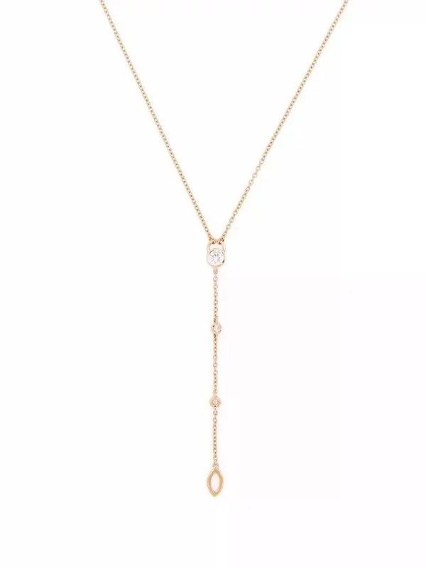 COURBET 18kt Recycled Rose Gold Laboratory-grown Diamond Tie Necklace - Pink