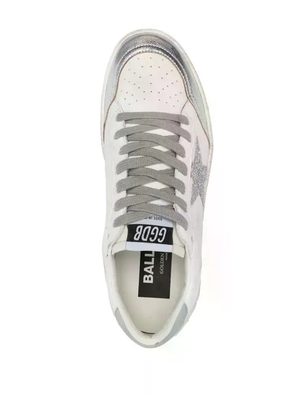 GOLDEN GOOSE Ball Star Glittered Leather Sneakers
